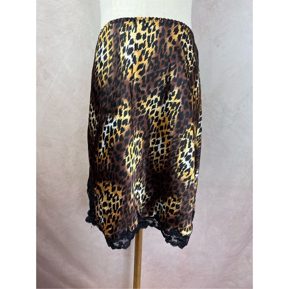 Y2k Victorias Secret Leopard Print Slip Skirt - Gem
